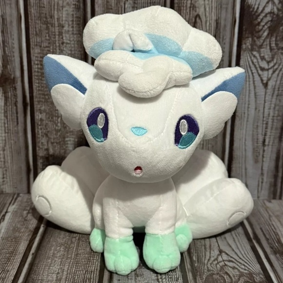 Pokemon | Toys | Pokemon Alolan Vulpix Plush White And Blue | Poshmark